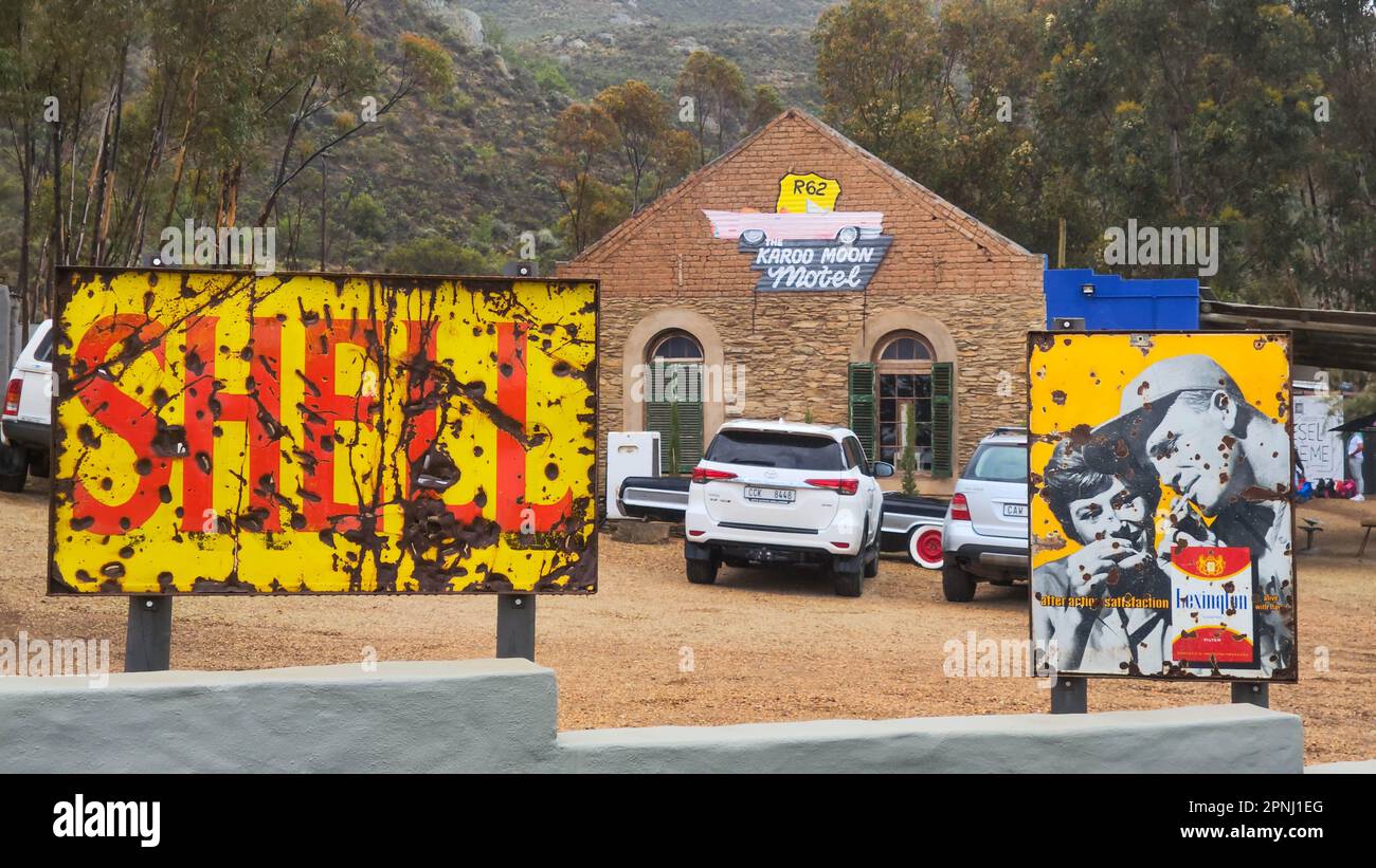 Barrydale, South Africa - 27 January 2023: vintage advertising signs at ...