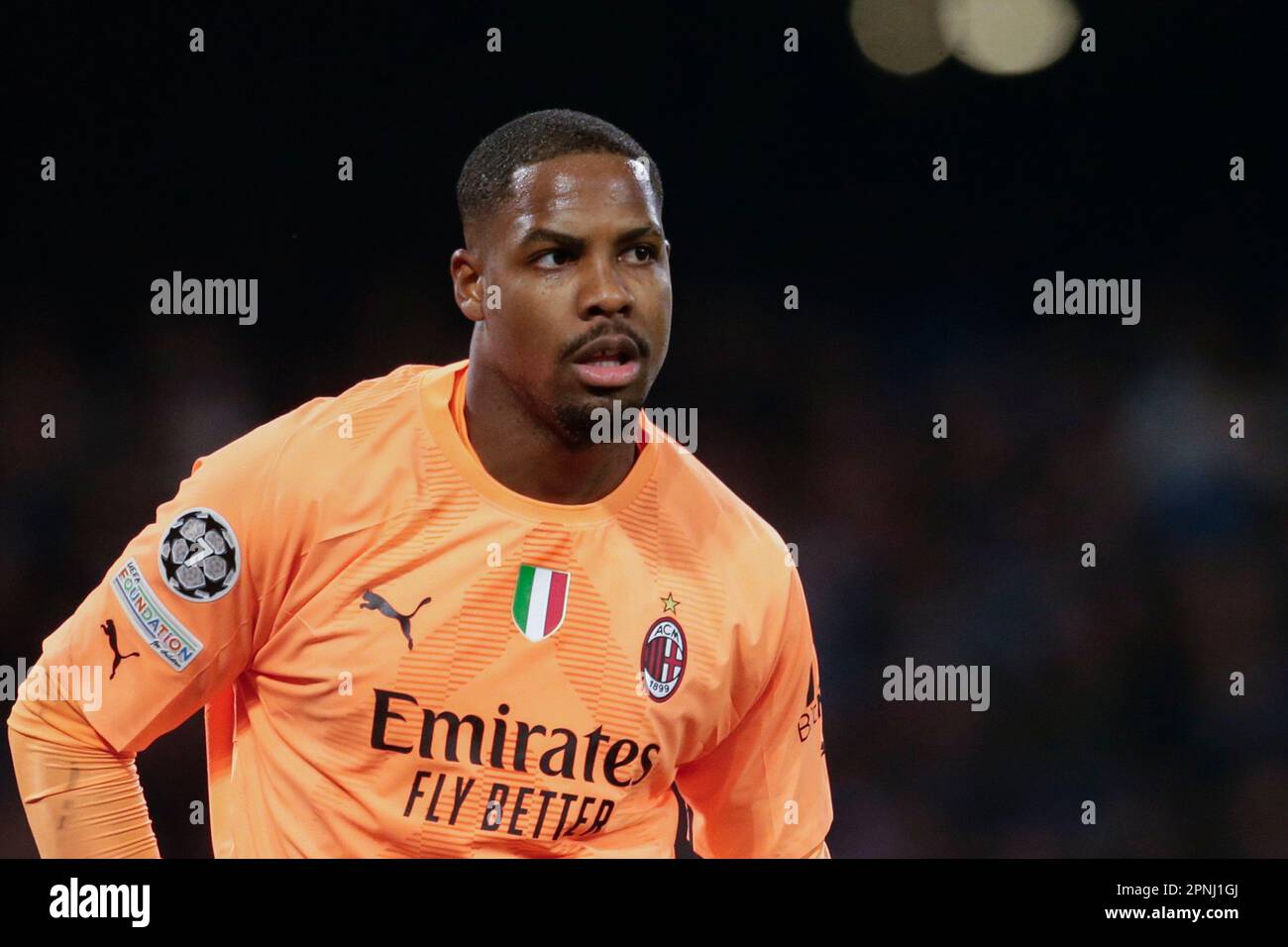 MilanÕs French goalkeeper Mike Maignan looks during UEFA Champions ...