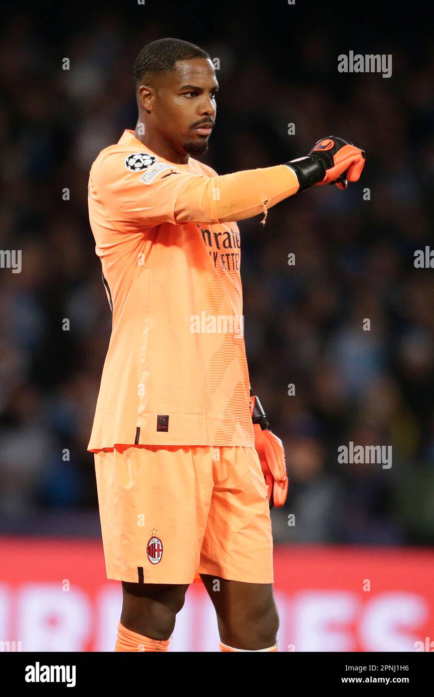 MilanÕs French goalkeeper Mike Maignan looks during UEFA Champions ...
