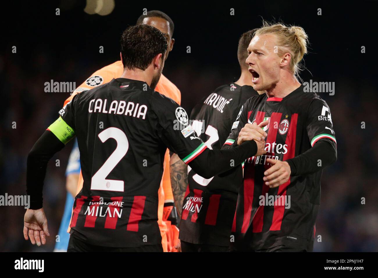 MilanÕs Danish defender Simon Kjar and Davide Calabria during UEFA ...