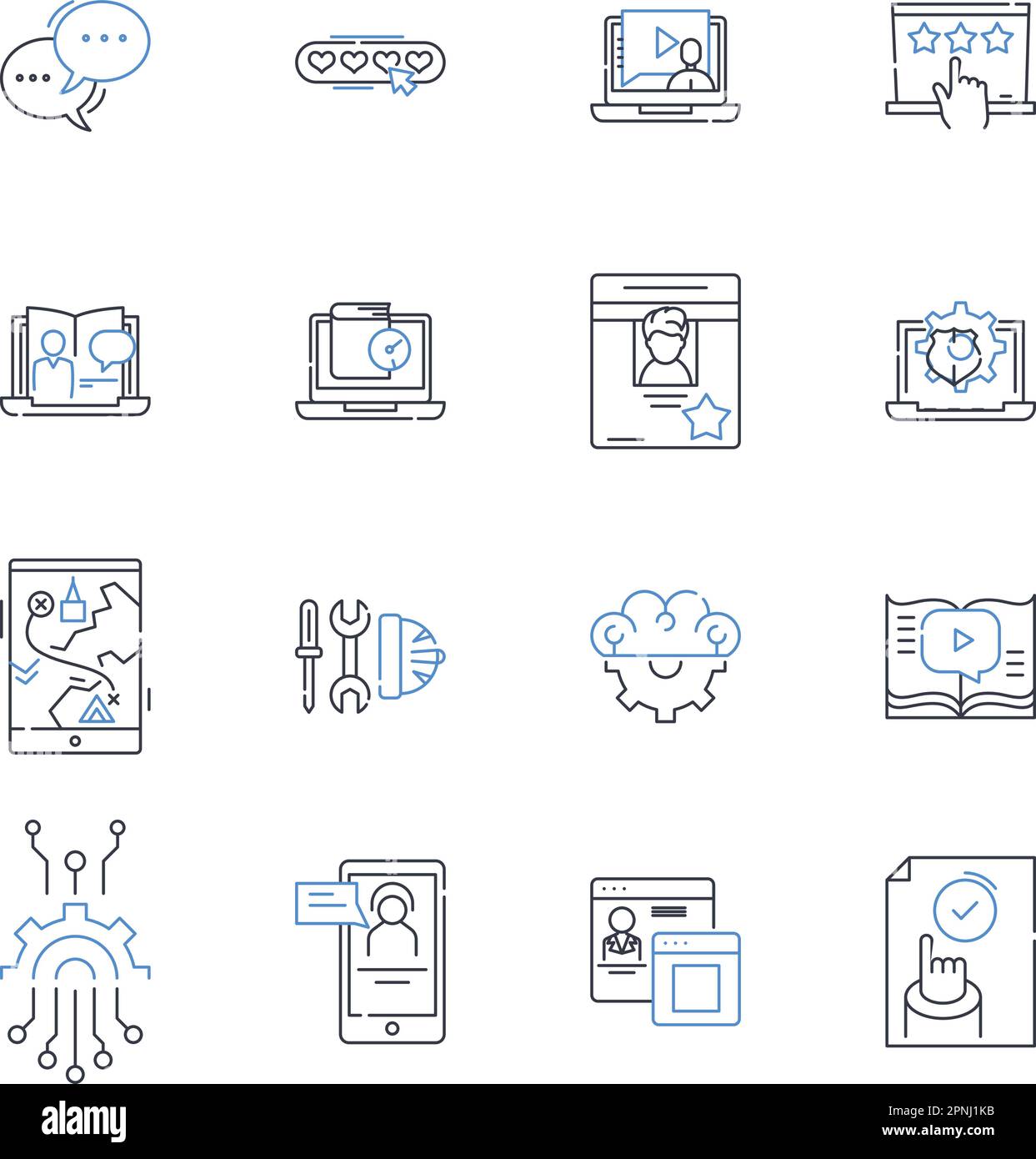 Internet Of Things Line Icons Collection Connected Smart Automated Interconnected Nerked