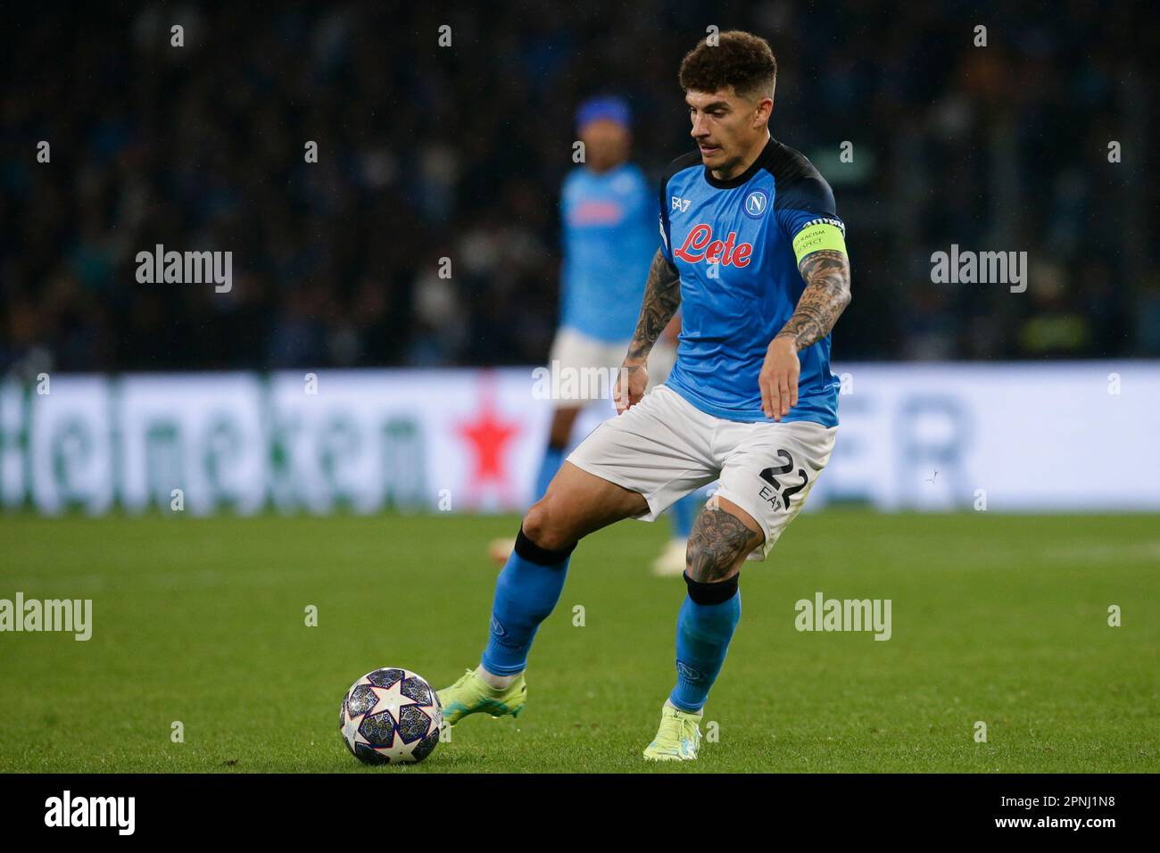 SSC Napoli's Italian defender Giovanni Di Lorenzo controls the ball ...