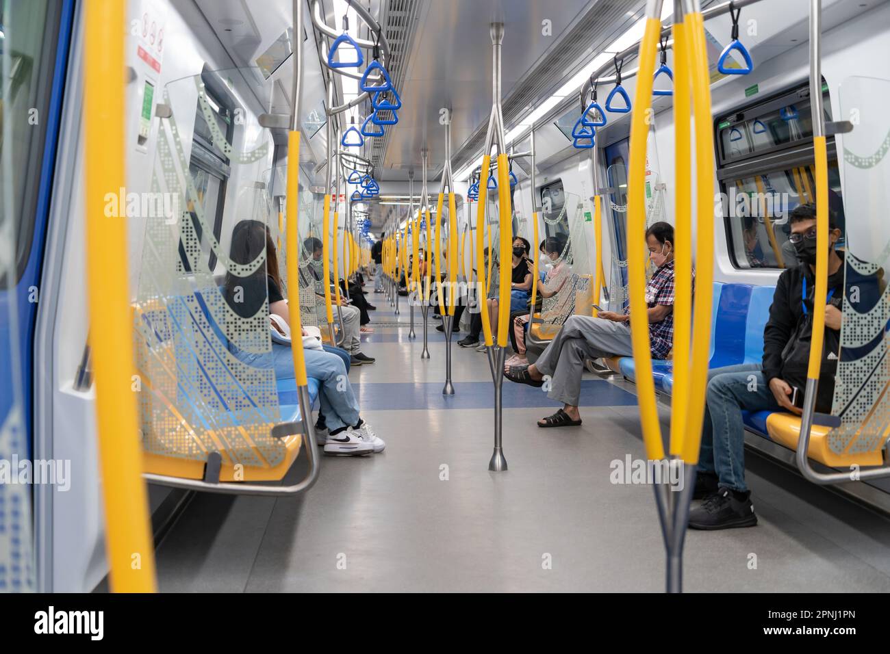 Kuala Lumpur,Malaysia - April 15,2023 : Passengers in the latest MRT 2 ...