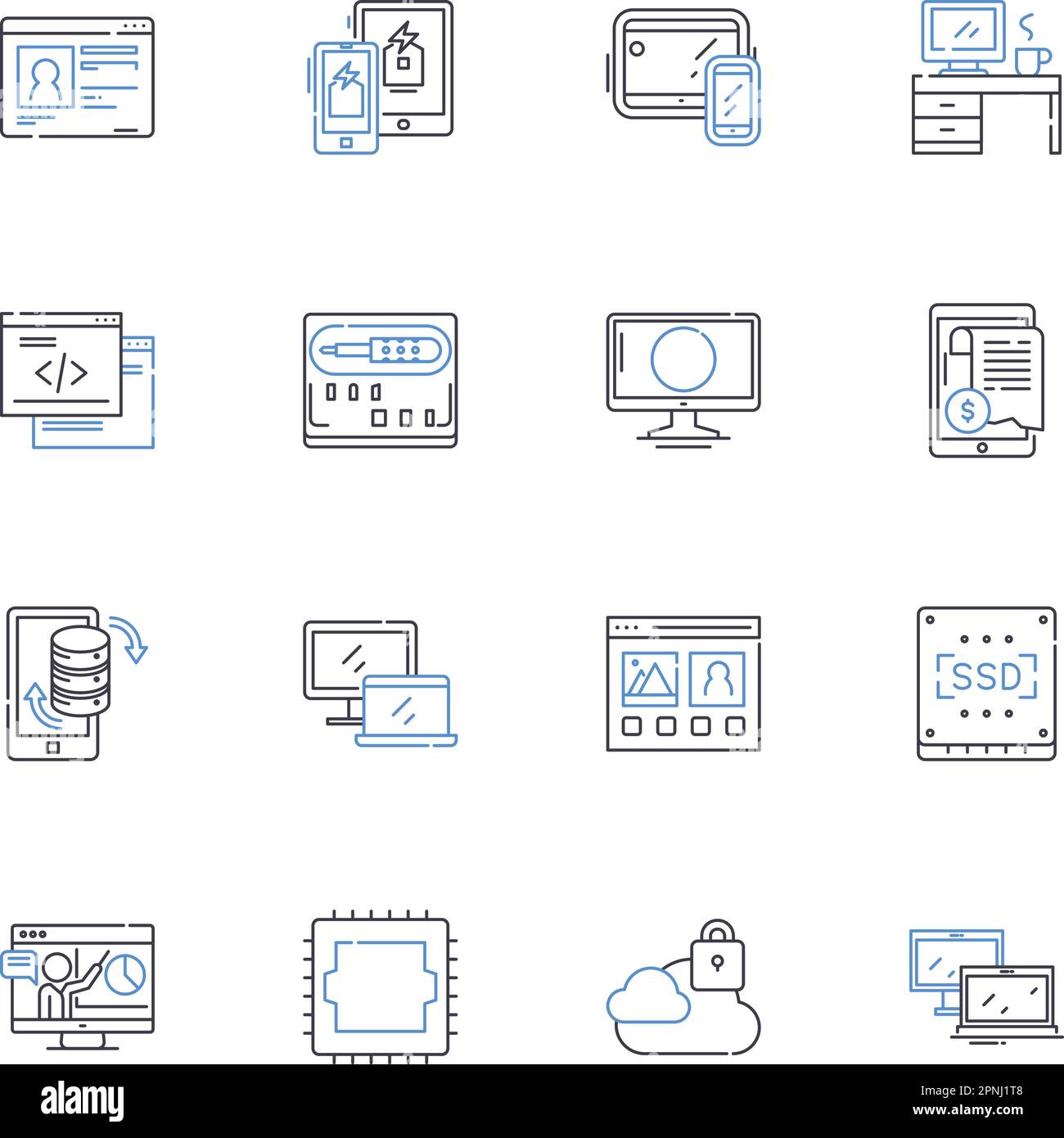 Virtual industry line icons collection. Online, Augmented, Digital ... Virtual industry line icons collection. Online, Augmented, Digital ...