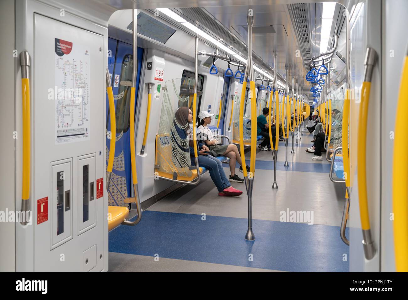 Kuala Lumpur,Malaysia - April 15,2023 : Passengers in the latest MRT 2 ...