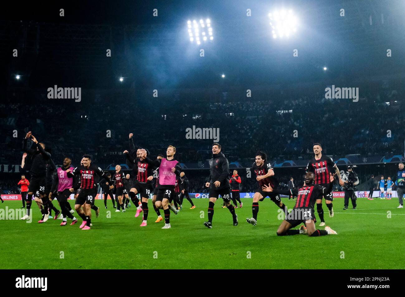 AC Milan celebration victory and moves on to the next round during UEFA ...