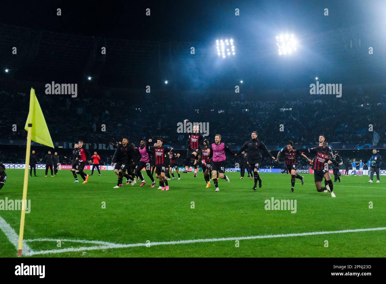 AC Milan celebration victory and moves on to the next round during UEFA ...