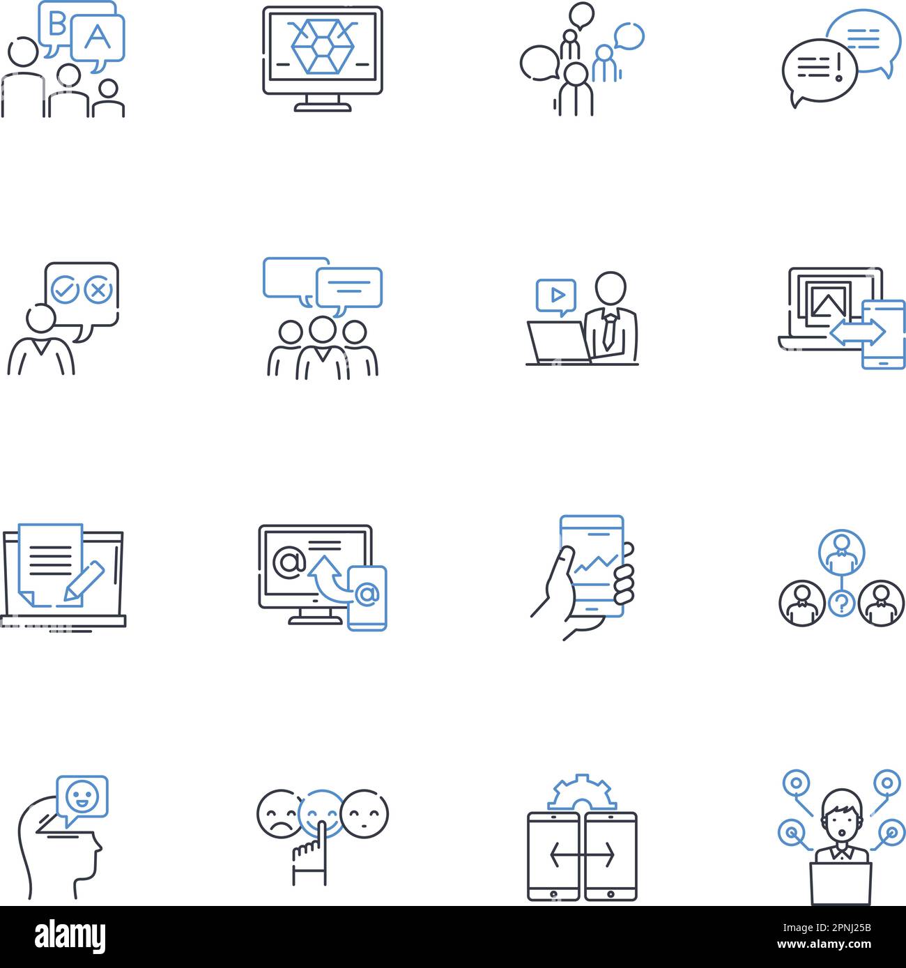 Sounding board line icons collection. Advice, Feedback, Support ...