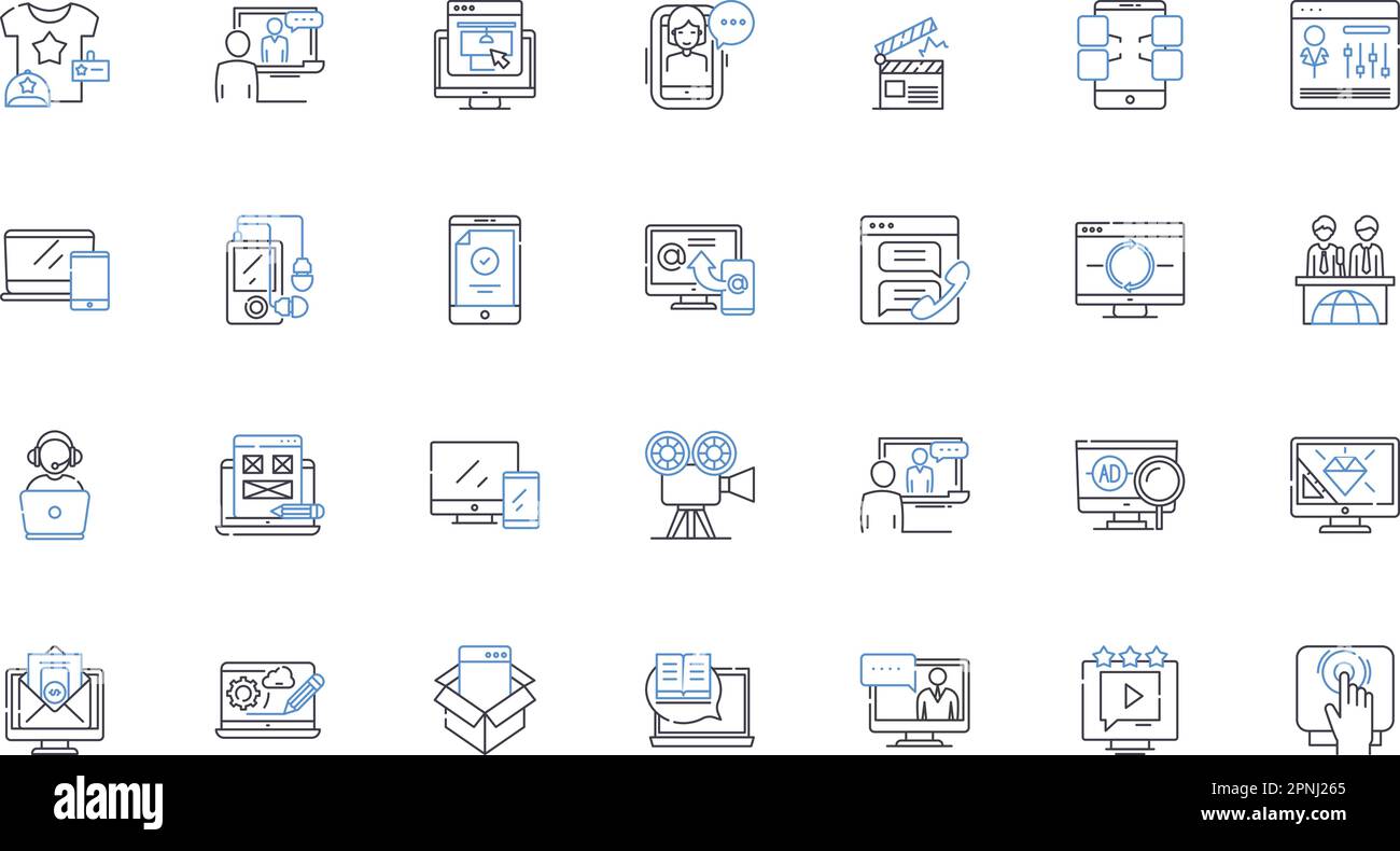 Information line icons collection. Data, Knowledge, Facts, Intelligence, Insight, Statistics ...