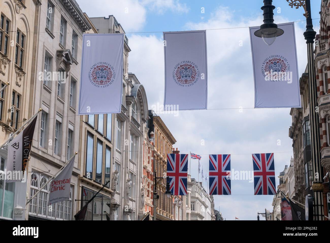 Bond Street, London, UK. 19th April 2023. Preparations for the ...