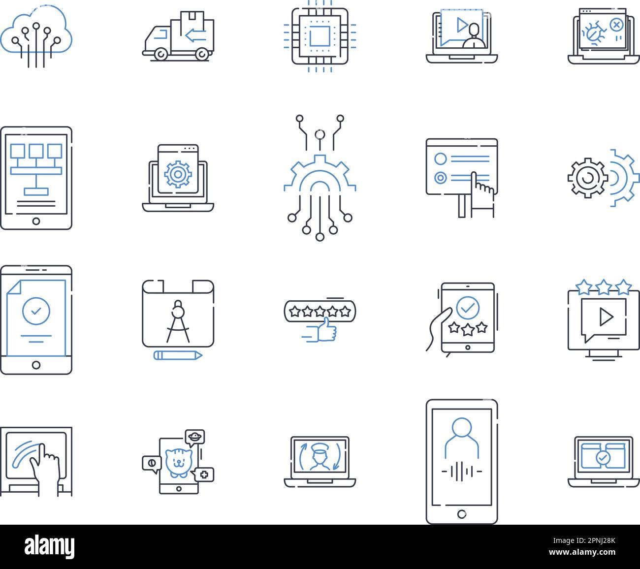 Green technology line icons collection. Solar, Wind, Renewable ...