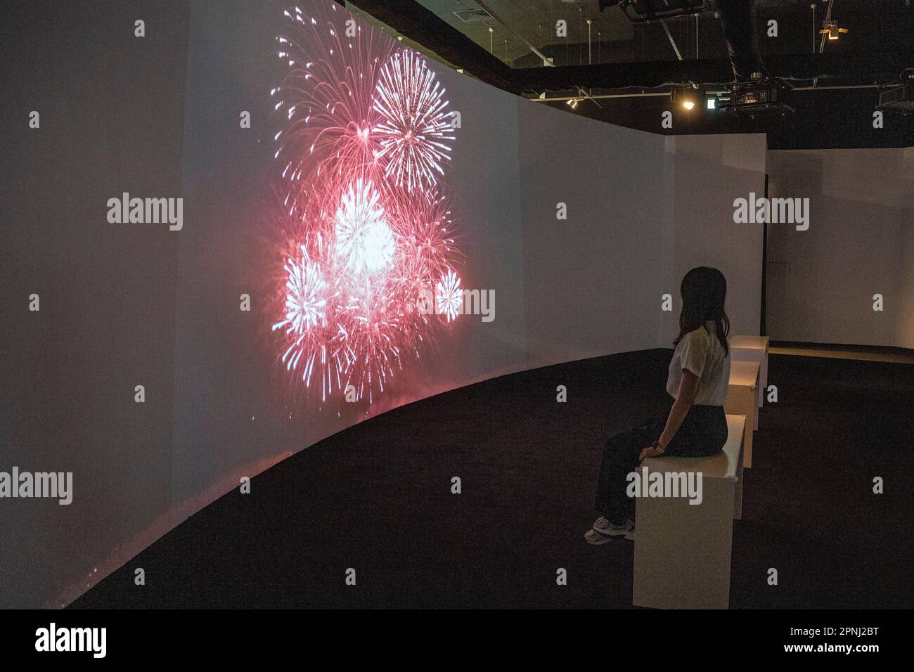 Hong Kong, China. April 19, 2023, A women looking at a screen ...