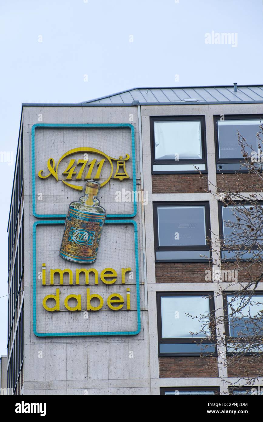Cologne house facade with the famous 4711 sign, real Cologne Water ...