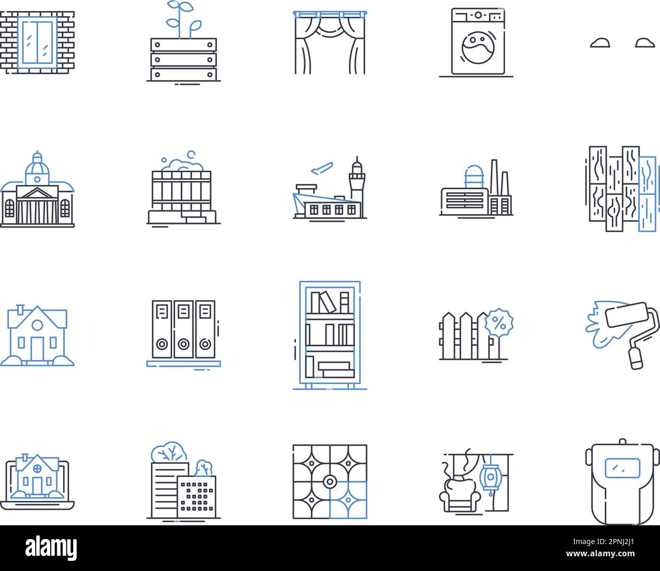 Recreational center line icons collection. Amusement, Activities, Games ...