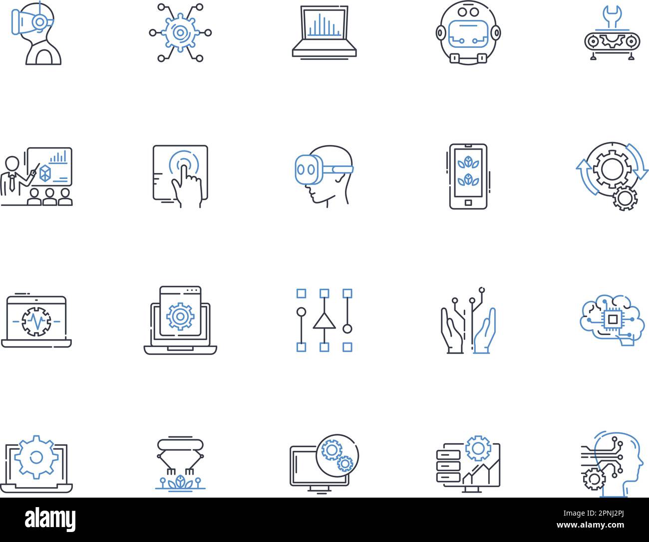 Revolutionization line icons collection. Disruption, Change, Innovation ...
