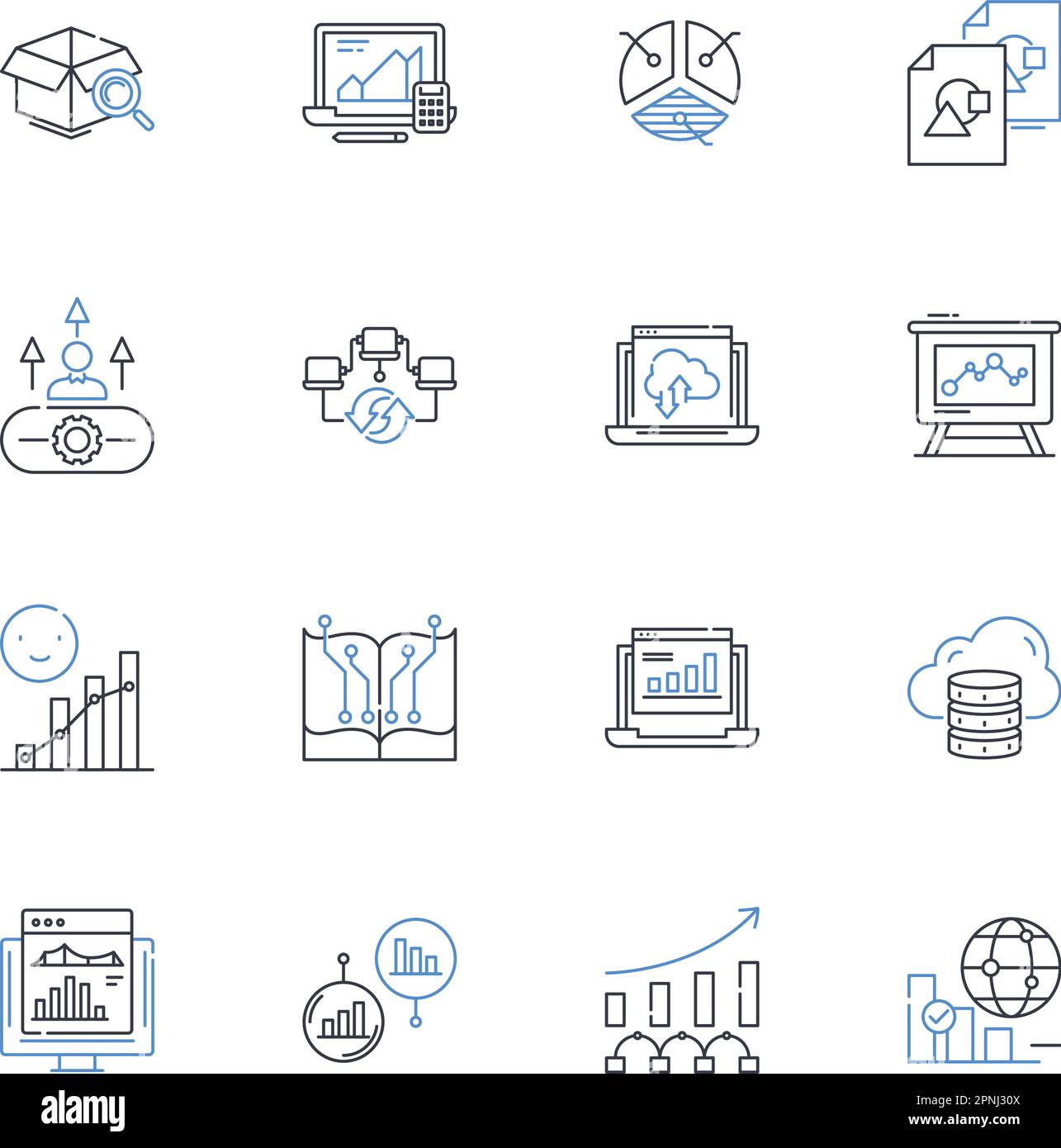 Productivity And Output Line Icons Collection Efficiency Workflow