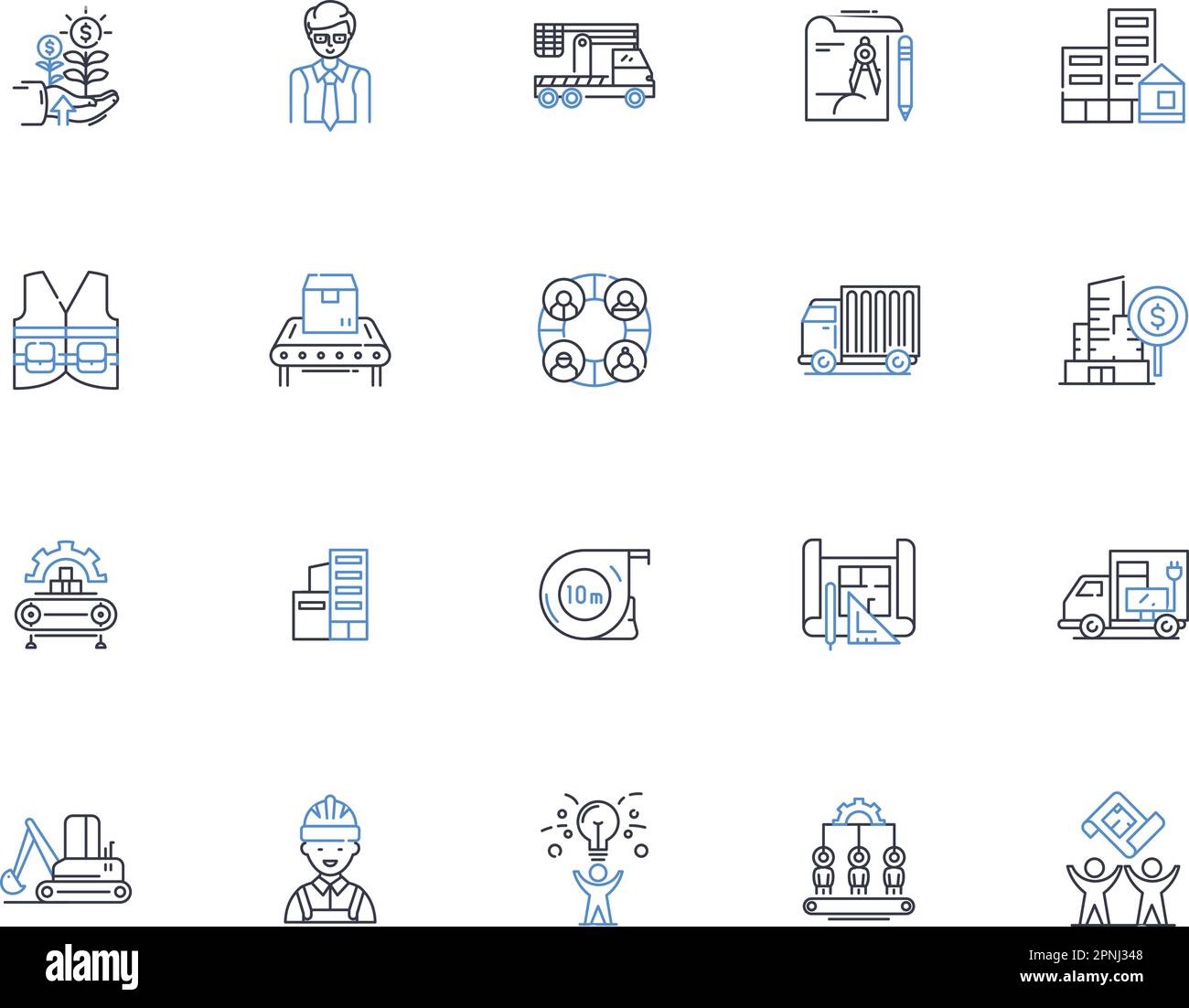 Industrial site line icons collection. Factory, Warehouse ...