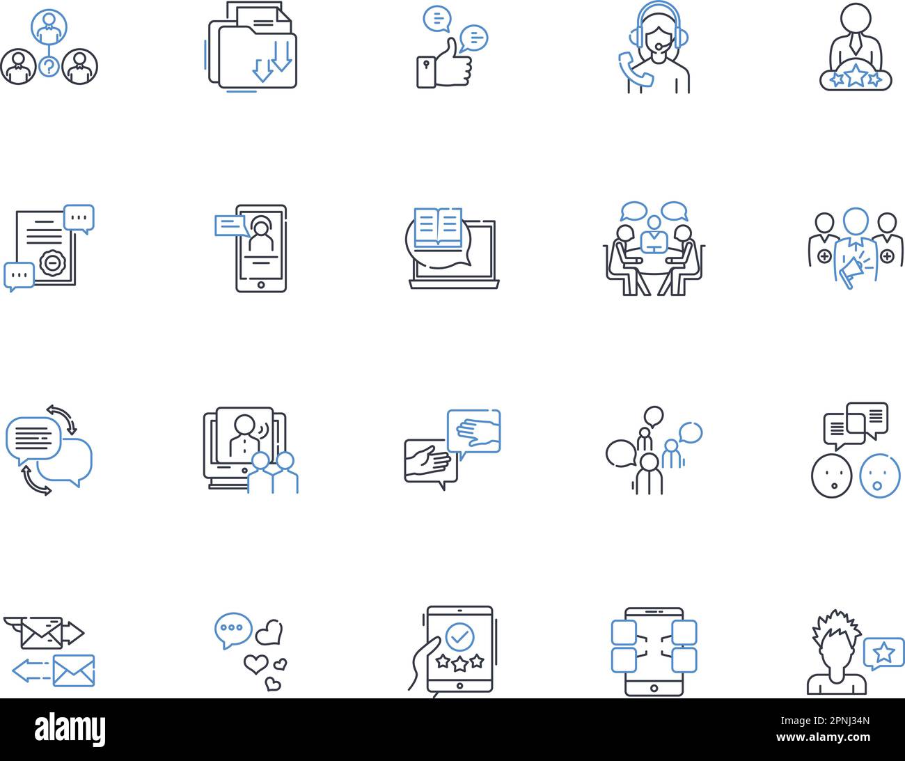 Impressions line icons collection. Perception, Expression, Impact ...