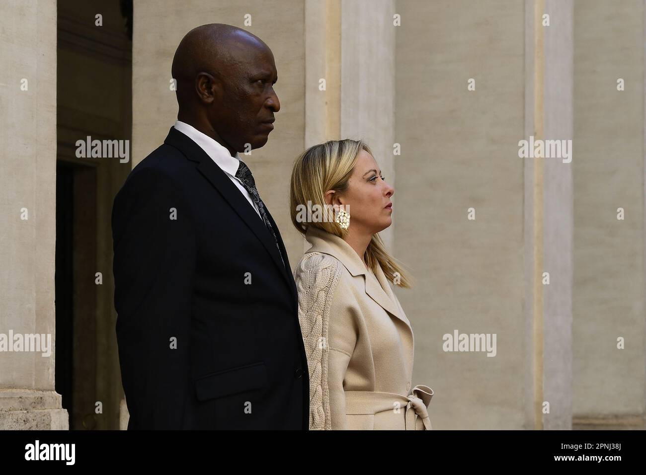 Rome, Italy. 19th Apr, 2023. The meeting with Prime Minister of Borundi ...
