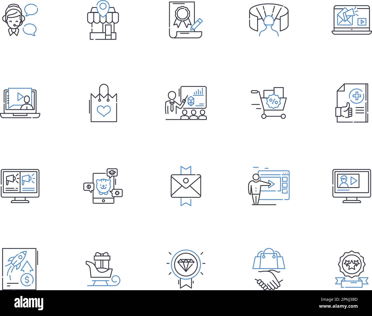 Selling point line icons collection. Convincing, Persuasive, Appeal ...