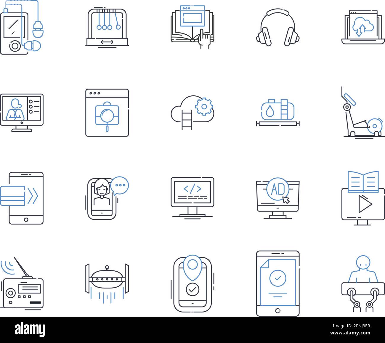 Gadgets and widgets line icons collection. Tech, Innovation, Electronic ...