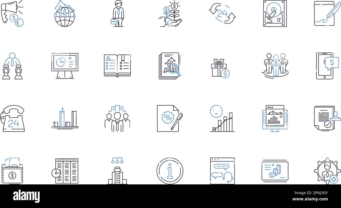 Financial optimization line icons collection. Efficiency, Strategy, Planning, Forecasting ...