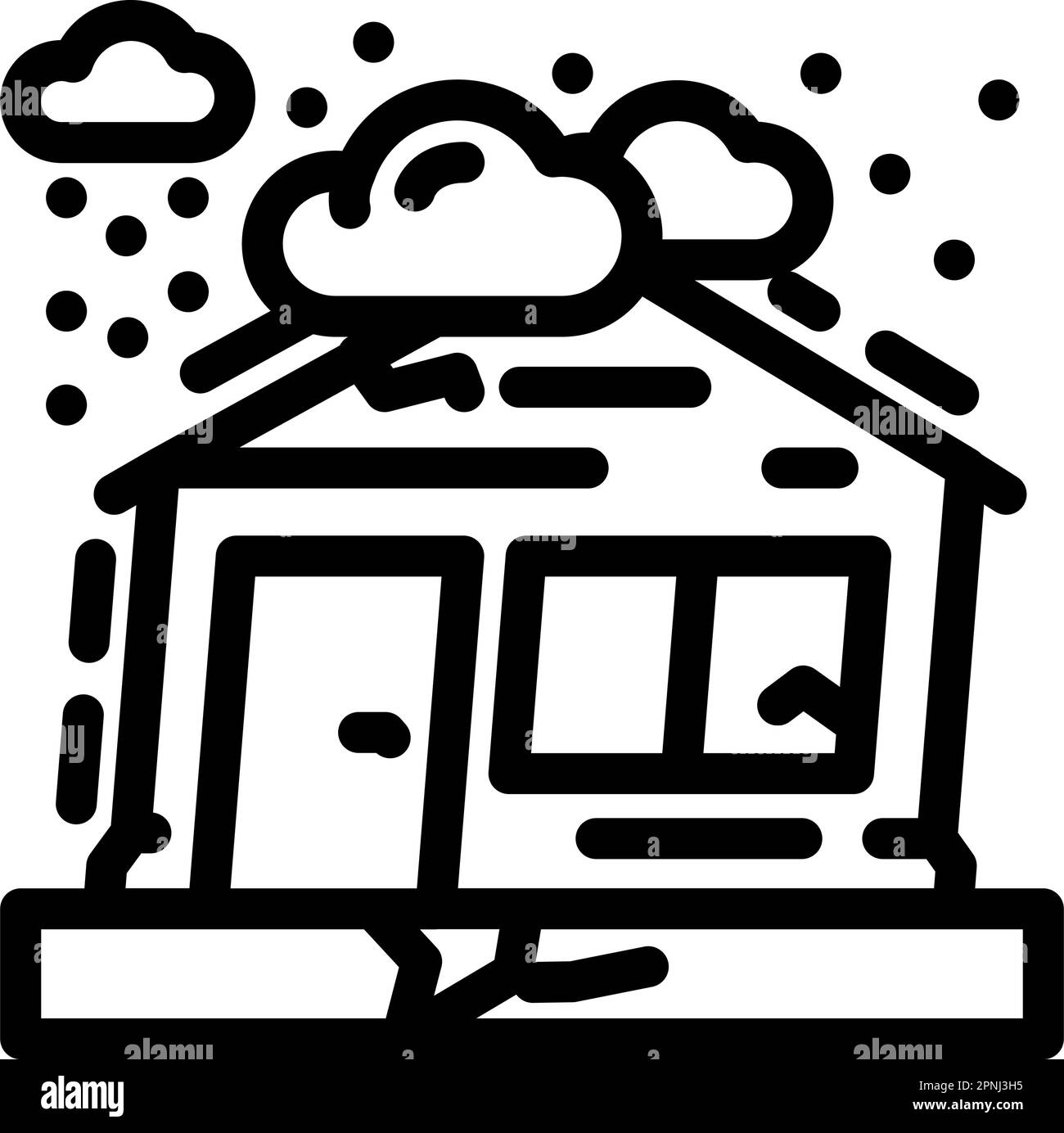 nature apocalypse line icon vector illustration Stock Vector Image ...