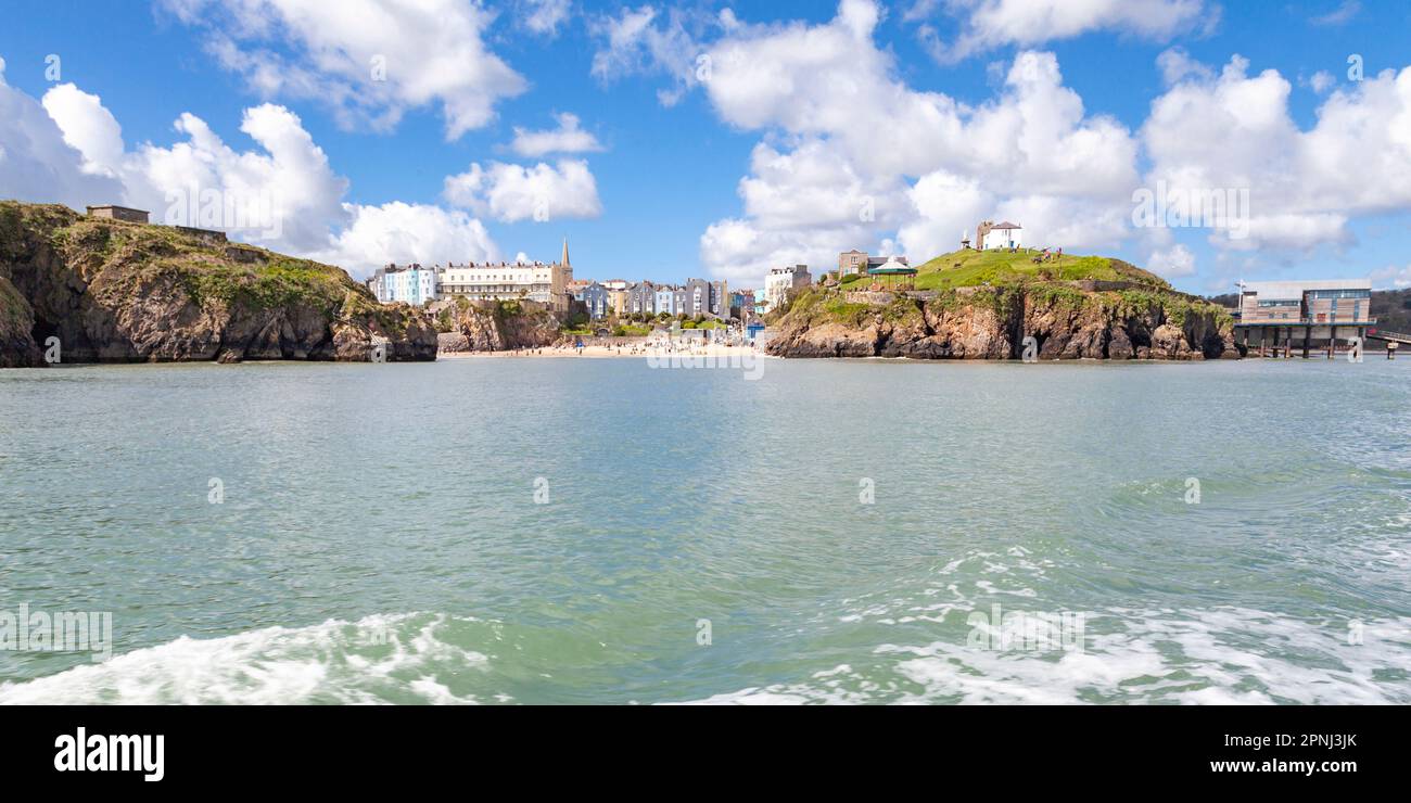 Tenby, Pembrokeshire, Wales, UK: colourful buildings at the seafront of ...