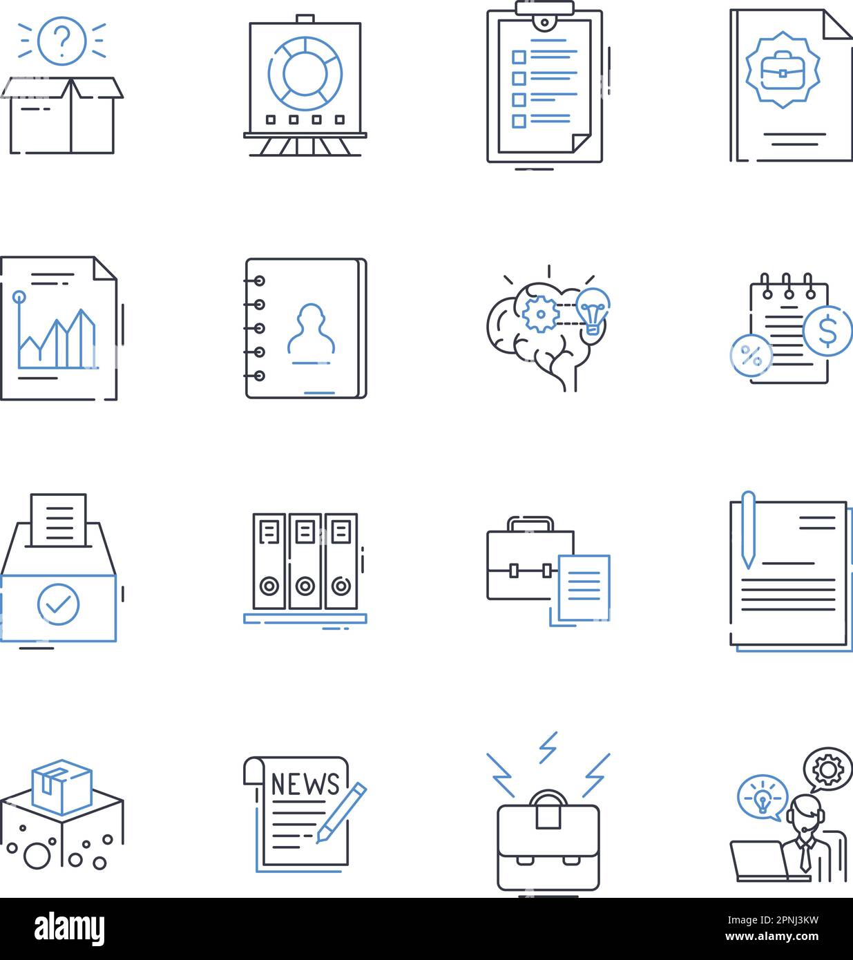 Agile Methodology Line Icons Collection Sprint Scrum Backlog