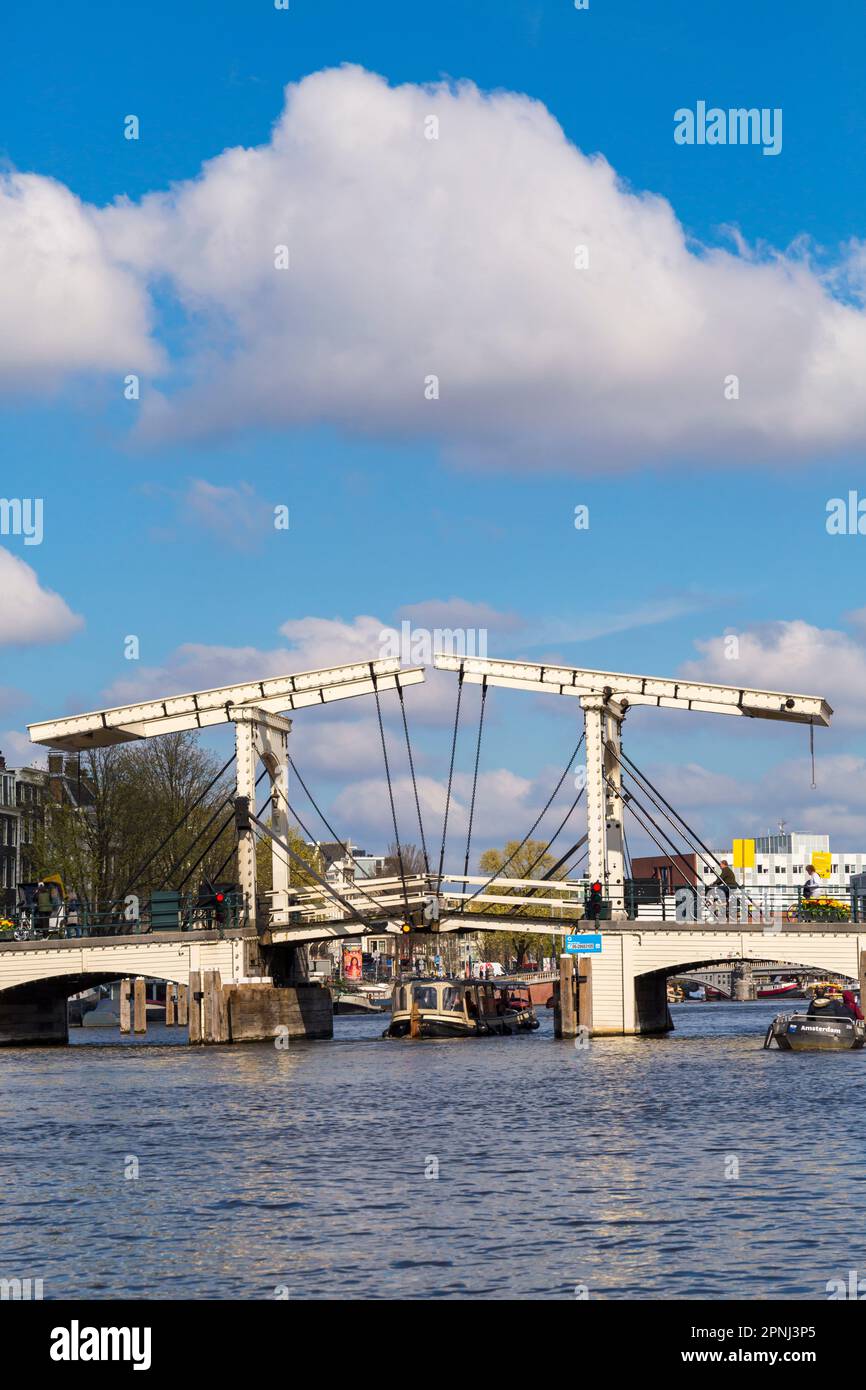 Skinny bridge, The Magere Brug, at Amsterdam, Holland, Netherlands in ...