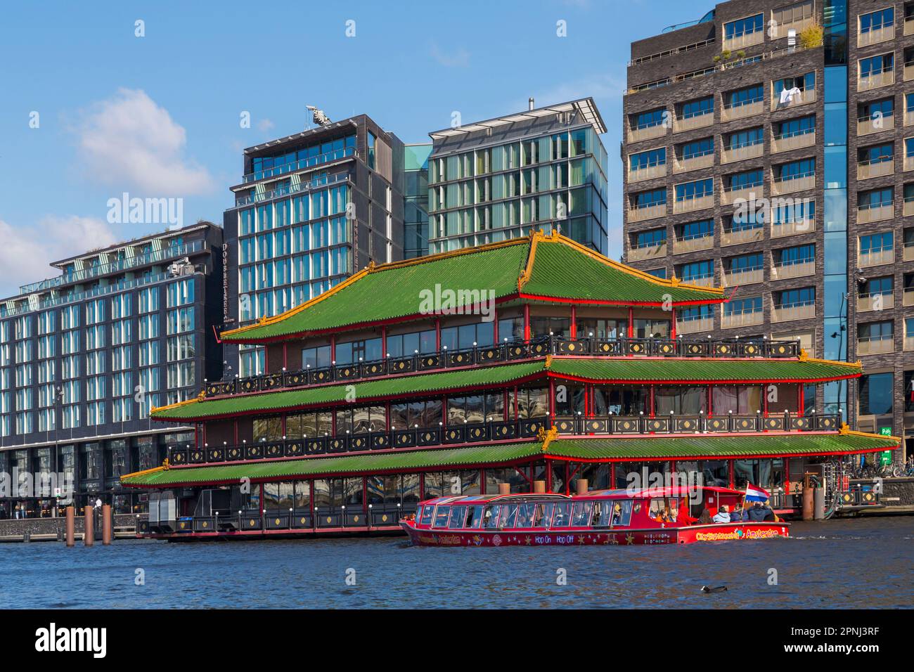 Chinese restaurant Sea Palace at Oosterdok, Amsterdam, Holland ...