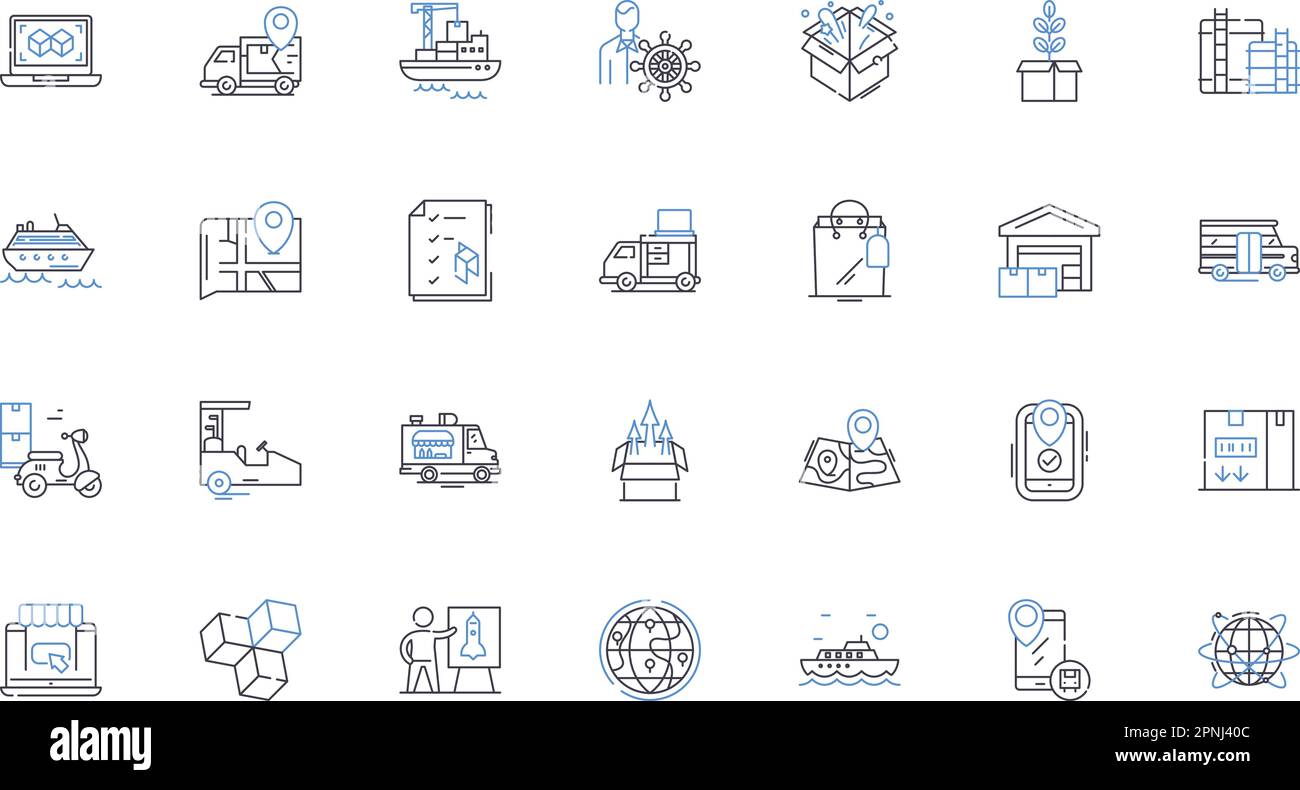 Procurement pathway line icons collection. Procure, Supply, Acquisition ...