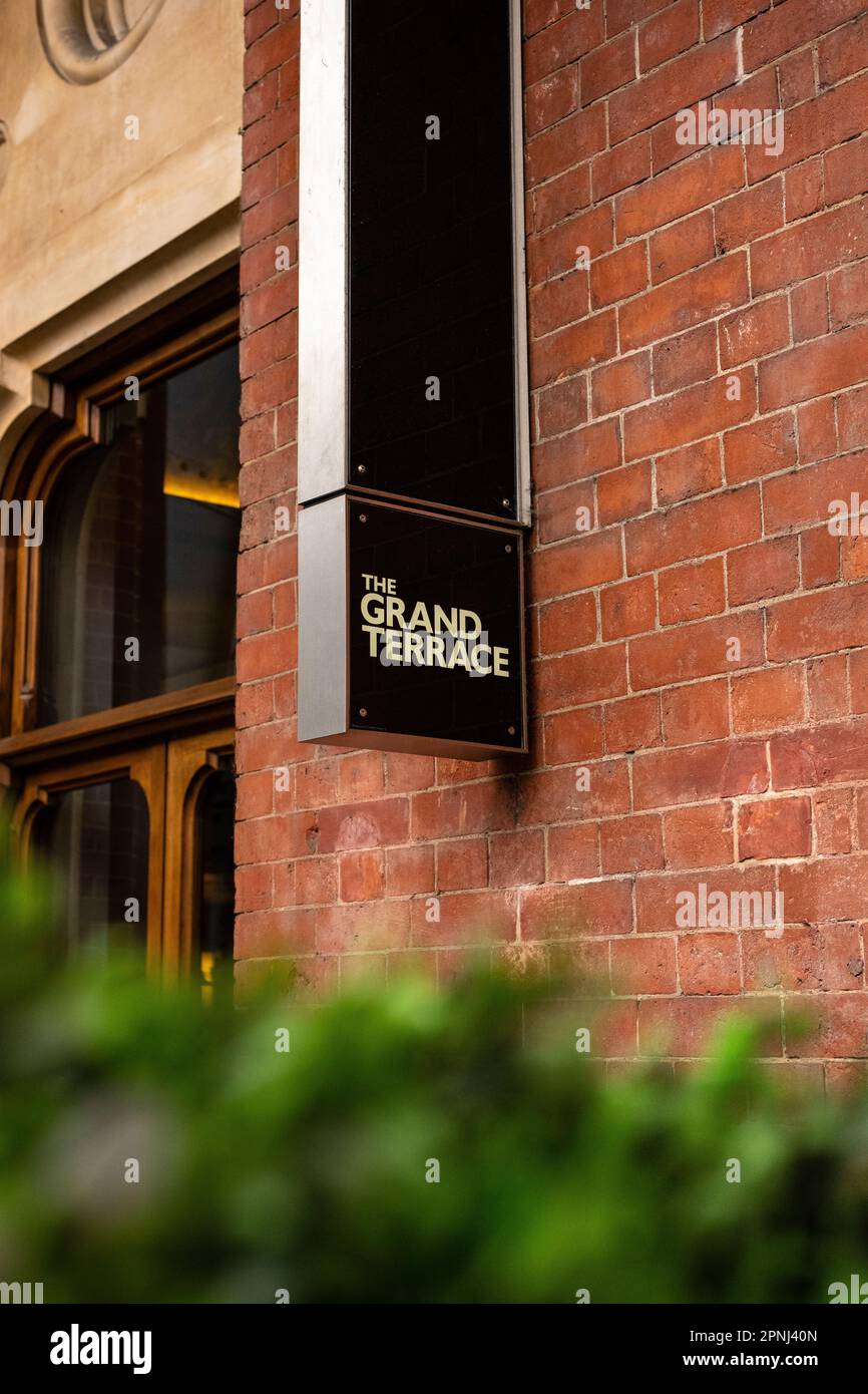 The grand Terrace Logo and Sign at St Pancras International train ...