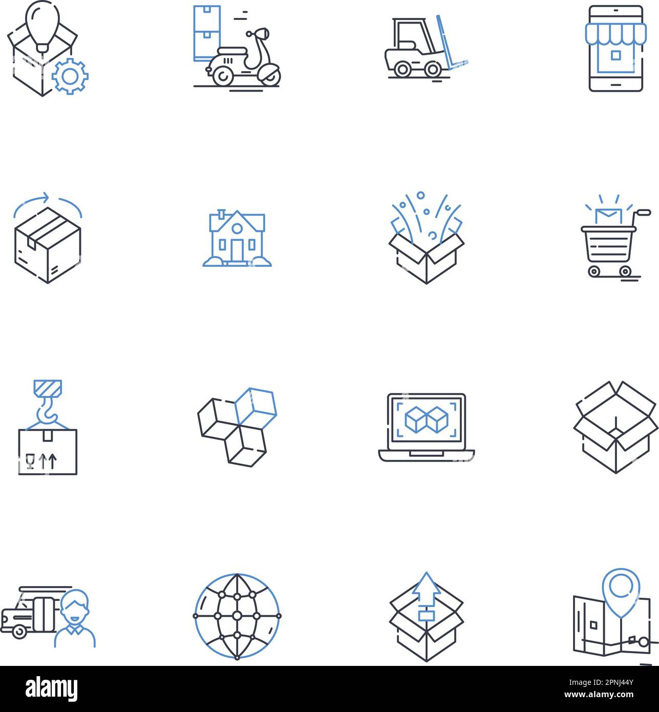 Express Mail Line Icons Collection Expedited Priority Fast Quick