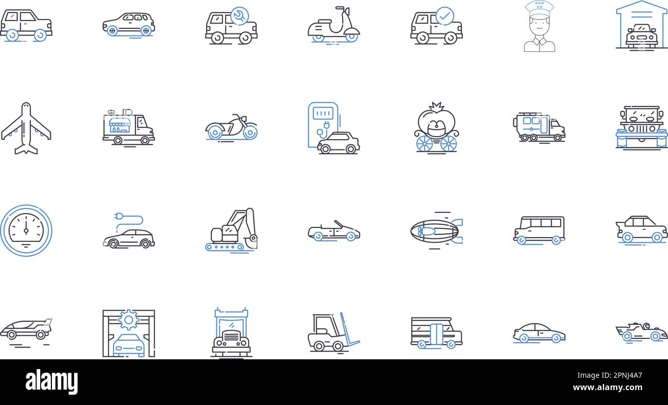 Ride-sharing line icons collection. Uber, Lyft, Carpool, Share ...