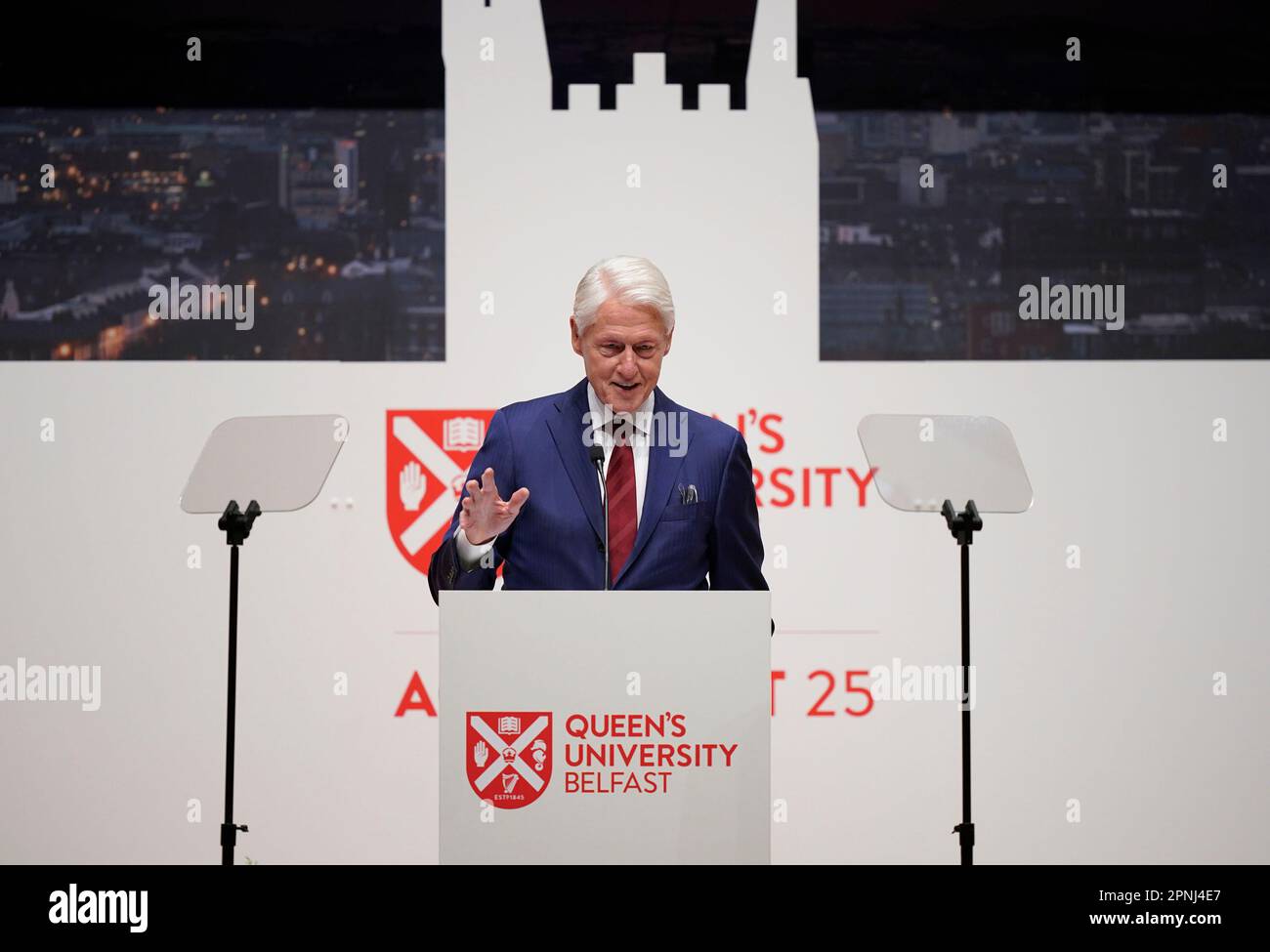 Former US president Bill Clinton, speaking during the international ...