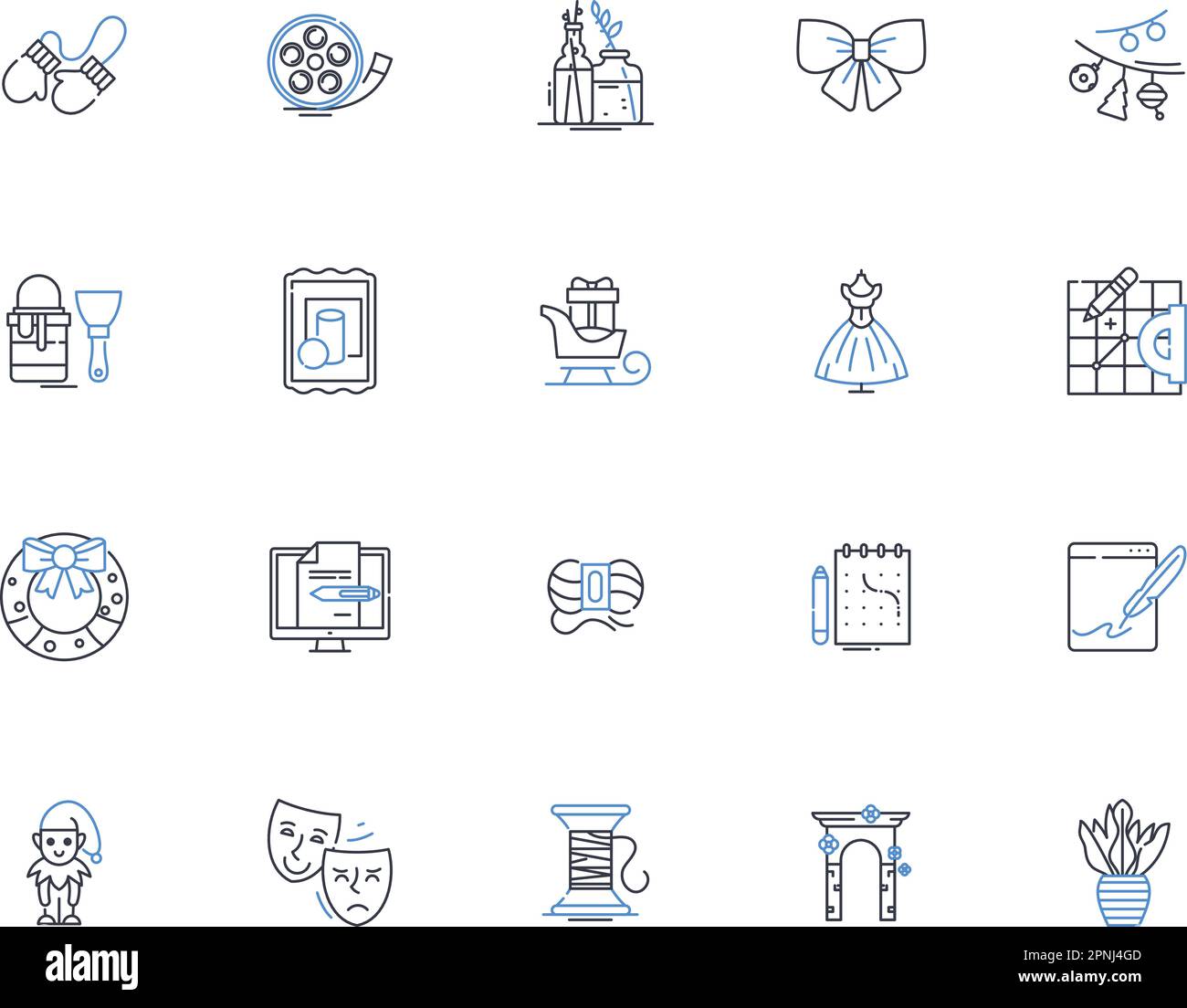 Visionary thinking line icons collection. Creativity, Innovation ...