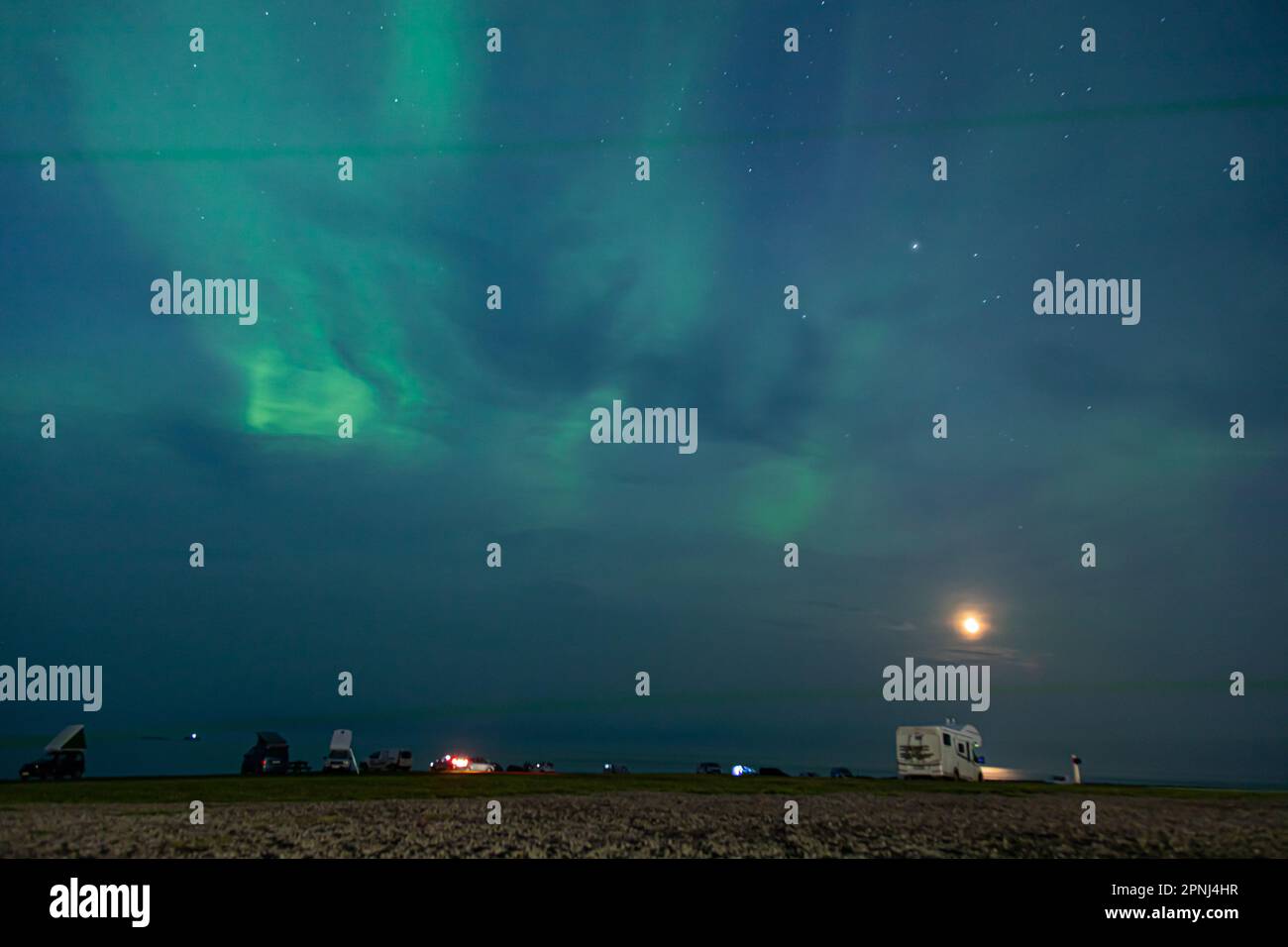 Beautiful northen lights (aurora borealis) in Husavik Stock Photo - Alamy