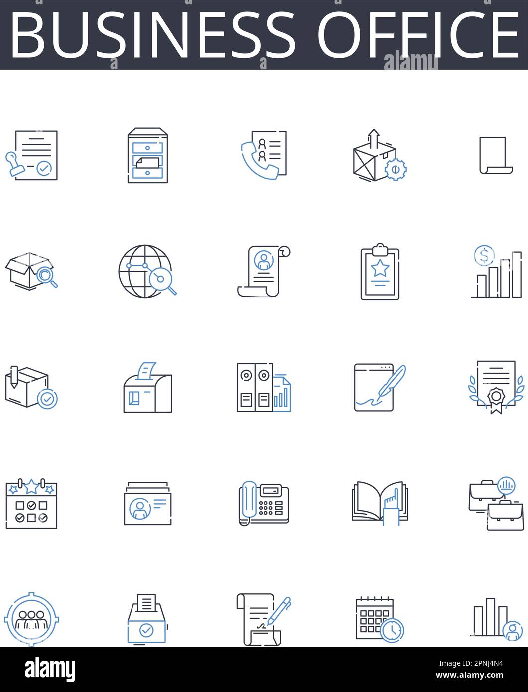 Business office line icons collection. City Hall, Corporate Sector ...