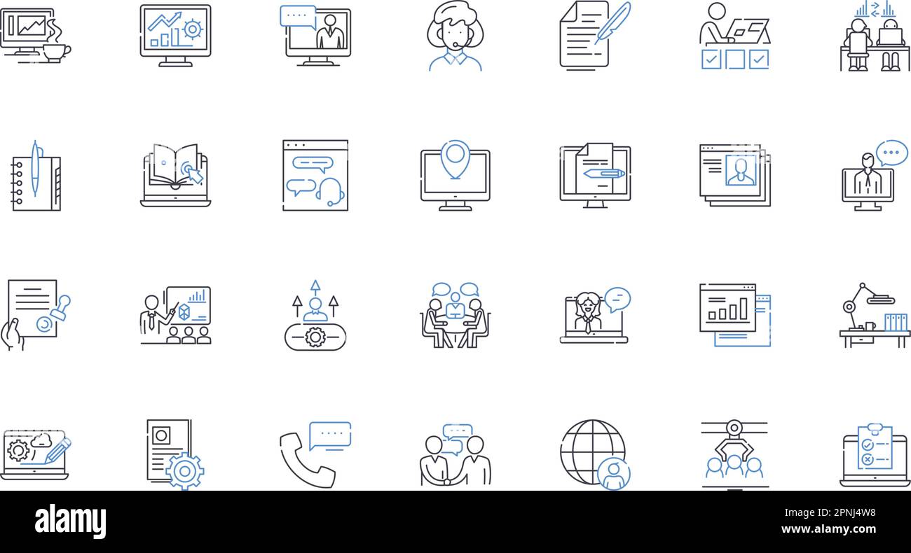 Professional Realm line icons collection. Expertise, Competence ...
