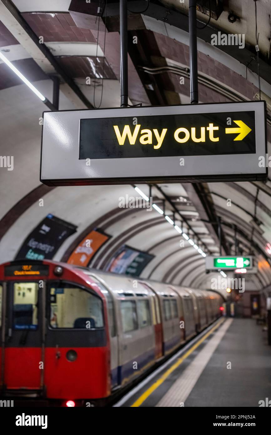 London underground way out sign hi-res stock photography and images - Alamy