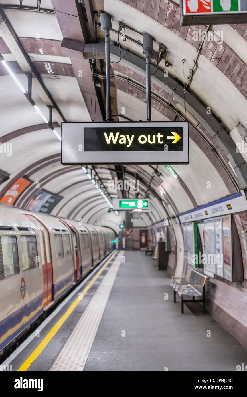 Signage at Underground Station Stock Photo - Alamy