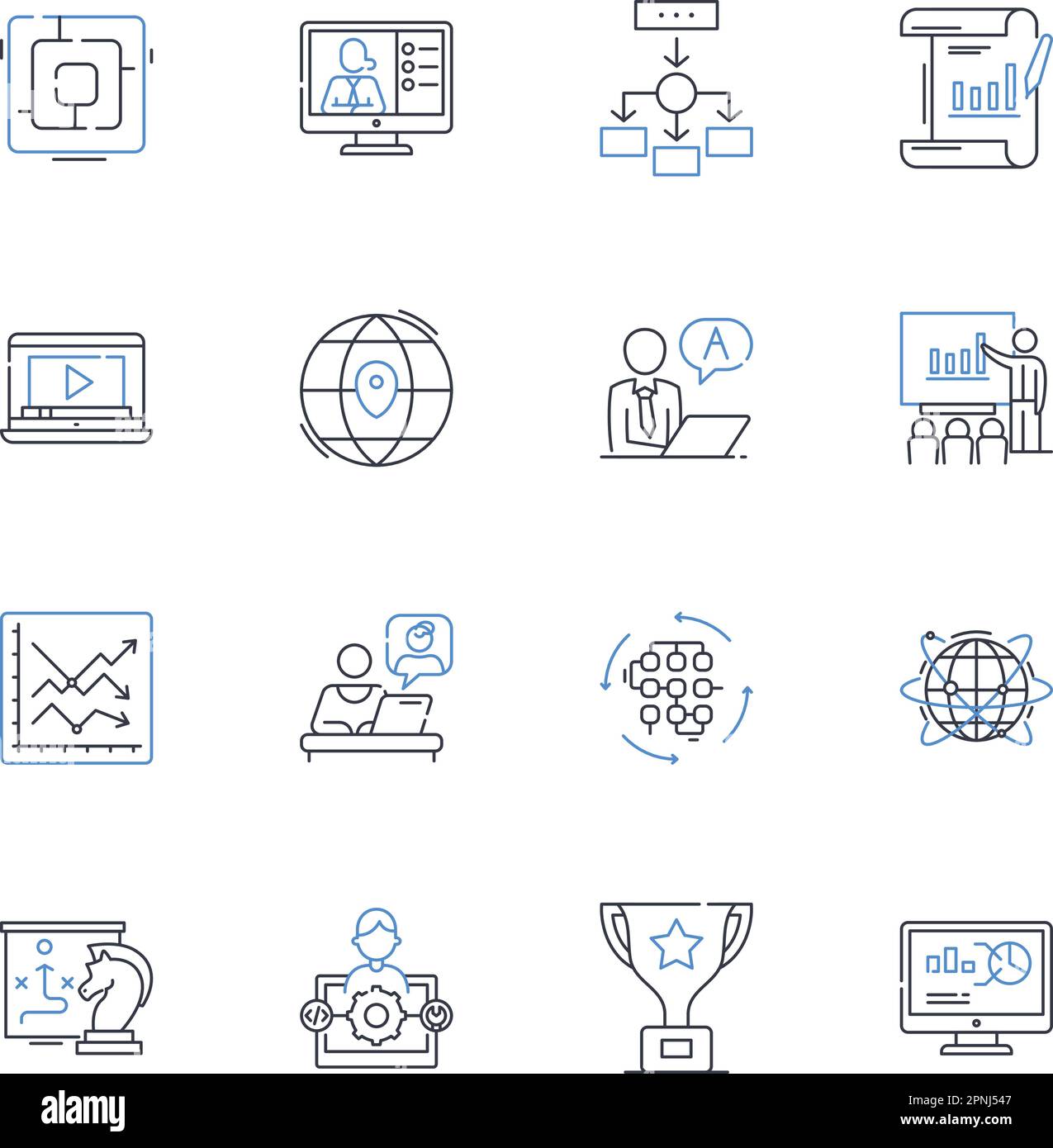 Corporate facility line icons collection. Office, Building, Corporate ...