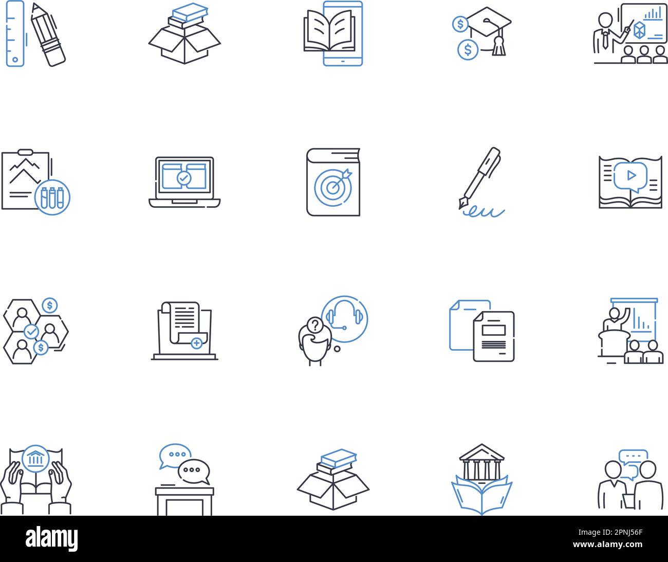 Nurturing enterprise line icons collection. Empathy, Growth, Support ...
