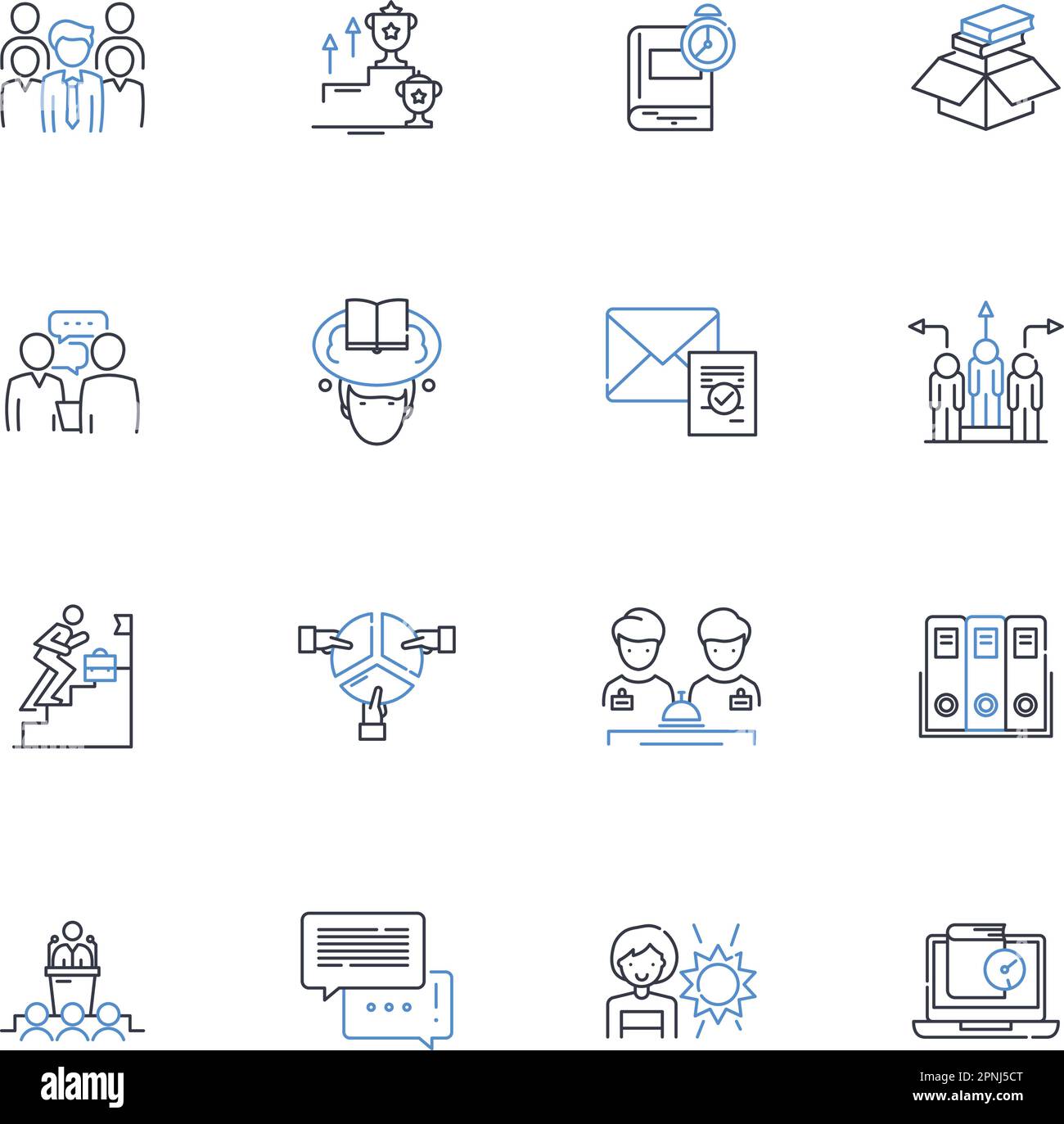 Sales Training Line Icons Collection Motivation Communication