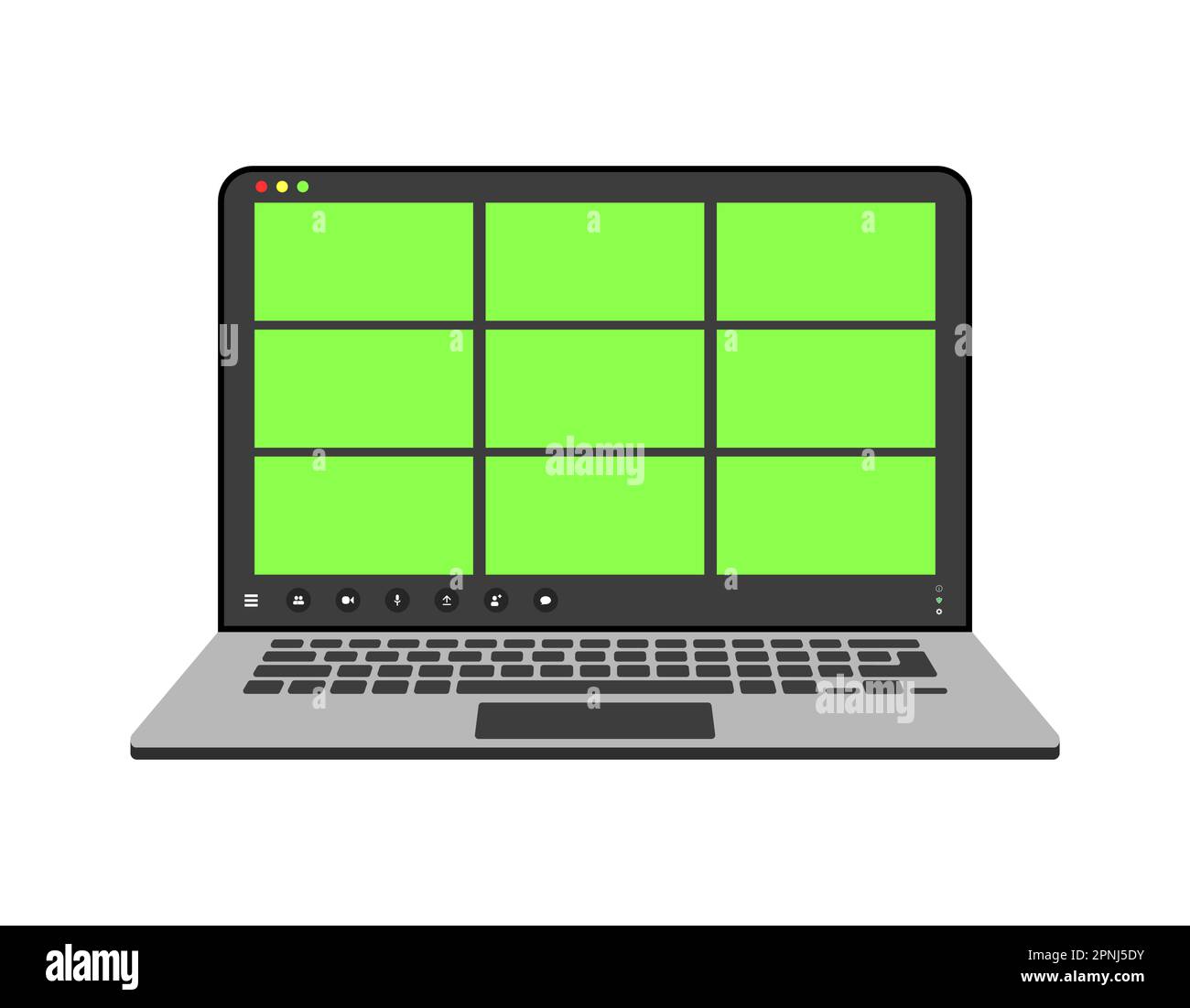 Videocall interface, video call screen icons and UI template for laptop ...