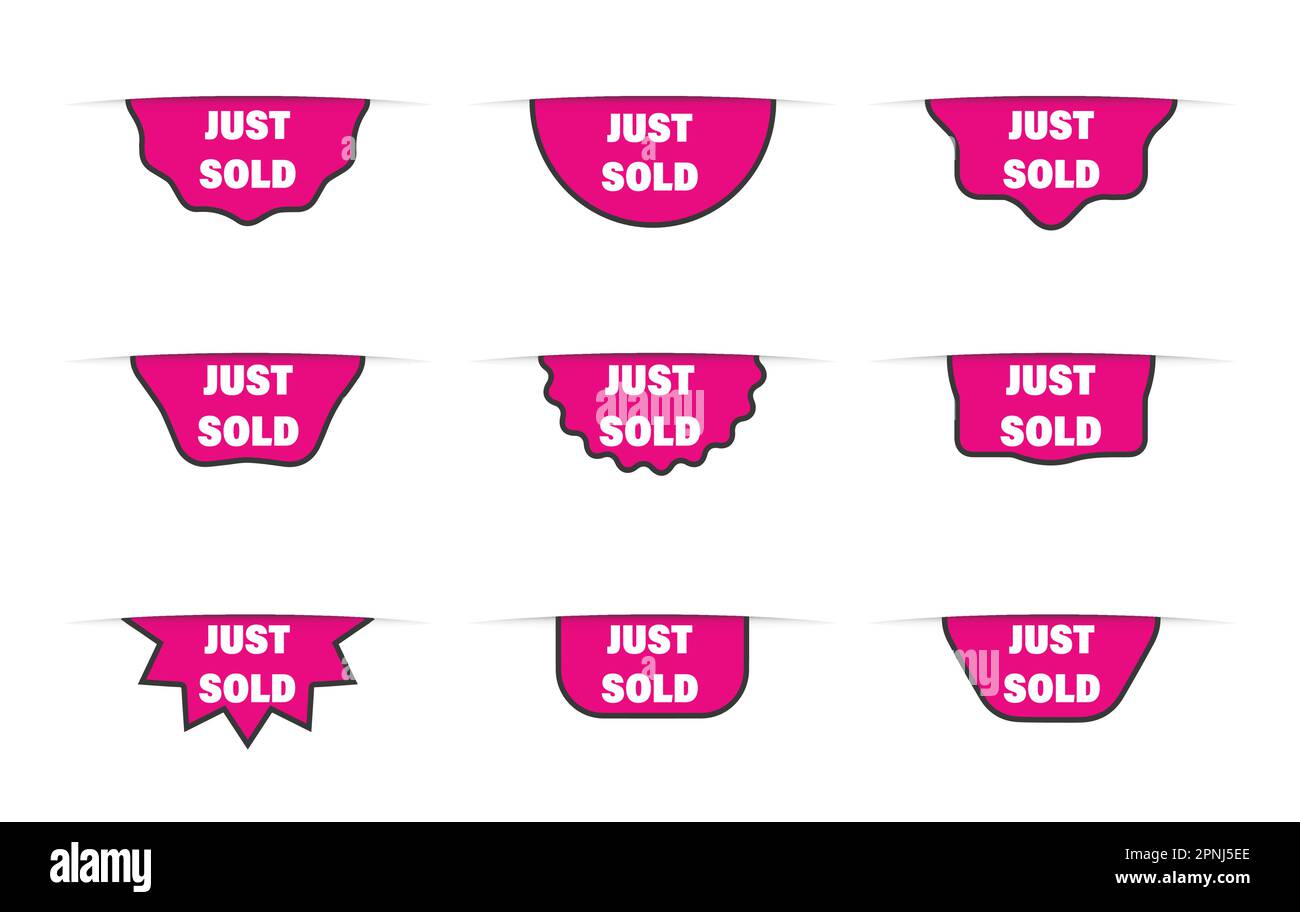Just sold set of labels. Advertising icons that look from the side ...