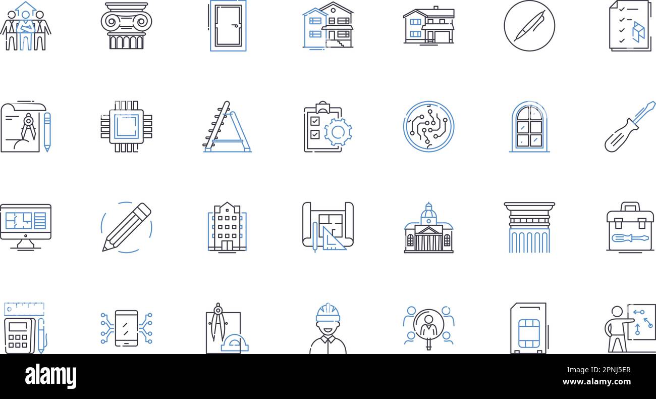 Harmonious composition line icons collection. Balance, Graceful, Unity ...