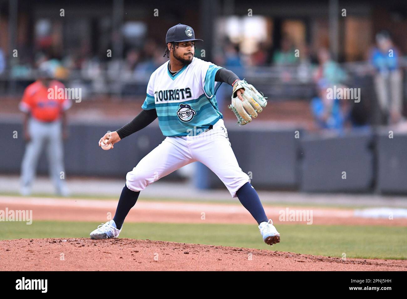 Asheville Tourists relief pitcher Bryant Salgado (34) delivers a pitch ...