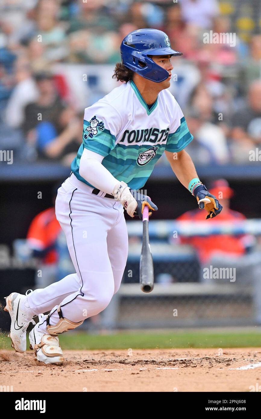 Asheville Tourists Joey Loperfido (36) swings at a pitch during a game ...
